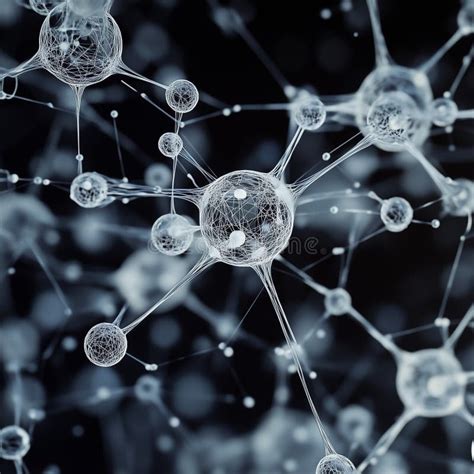 Complex Molecular Structure In Dark 3d Design With Interconnected
