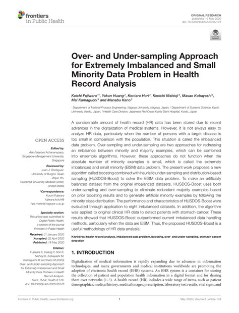 Pdf Over And Under Sampling Approach For Extremely Imbalanced And
