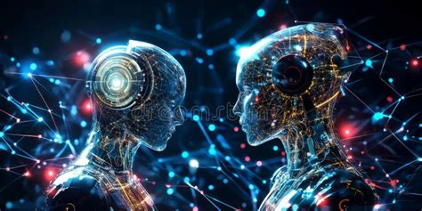 A Glowing Futuristic Ai Powered Robotic Swarm Intelligence Featuring