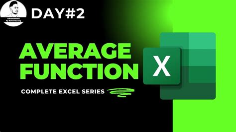 Day2 Average Function In Ms Excel Excel Series Advancement