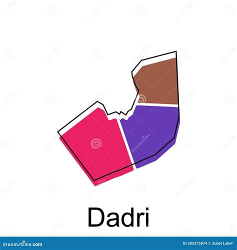 Map Of Dadri Modern Geometric Illustration Map Of India Country Vector Design Template