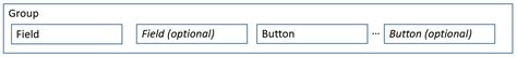 horizontal fields and buttons group subpattern finance and operations