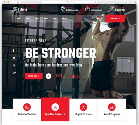 Futexo Fitness And Gym Wordpress Theme Rtl Webful Creations Vision