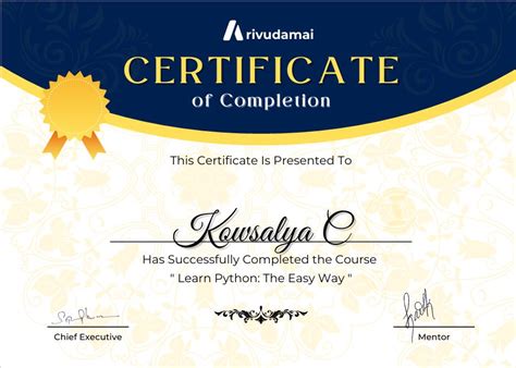 Ive Completed The Python Easy Way Course On Arivudamai This Course