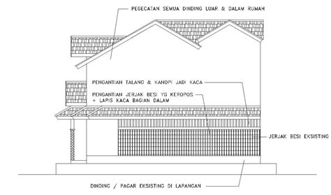 Side View Of The House In Detail Autocad 2d Drawing Cad File Dwg File Cadbull