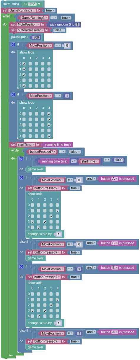 BBC Micro Bit Whack A Mole Code