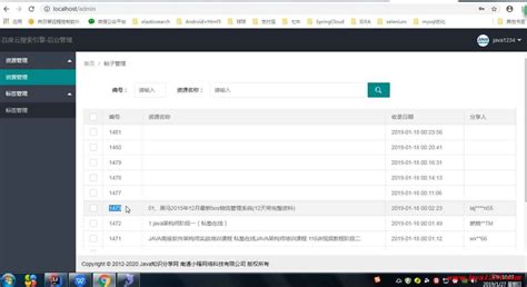 15006项目后台资源管理 根据条件分页查询资源java知识分享网 免费java资源下载