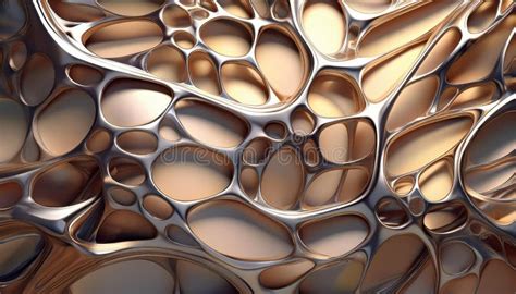 Abstract Organic Structure With Bronze And Golden Tones Resembling A