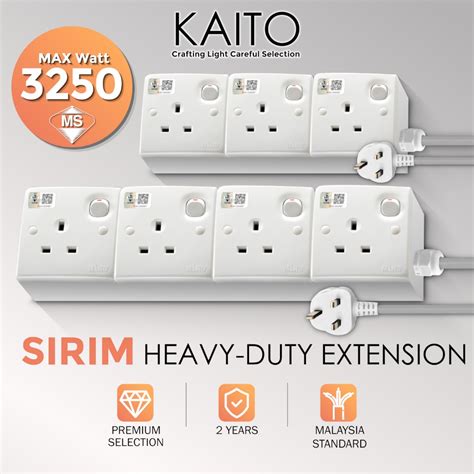 Sirim Socket Extension Heavy Duty Extension Plug Heavy Duty Wire Trailing Socket Plug 2 3 4