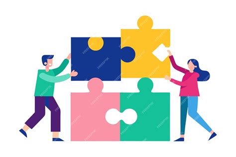 Team Building And Connecting Puzzle Pieces Together Premium Ai Generated Image