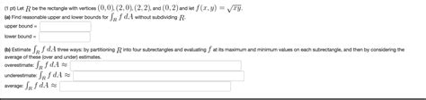 Solved Let R Be The Rectangle With Vertices Chegg