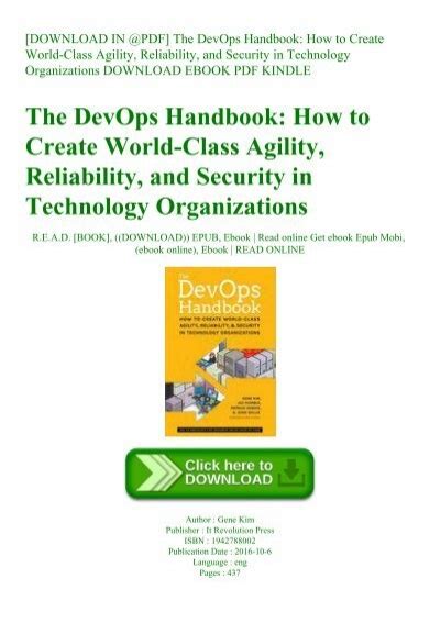 Download In Pdf The Devops Handbook How To Create World Class
