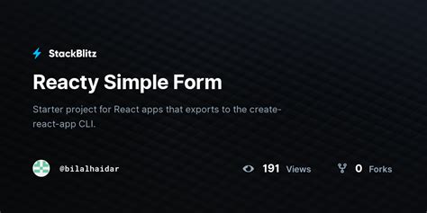 reacty simple form stackblitz