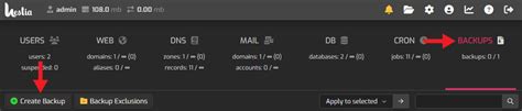 how to generate full backup in hestia control panel