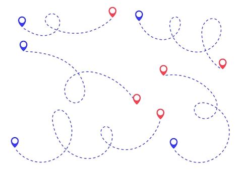 Premium Vector Route Icon Between Two Points With Dotted Path And