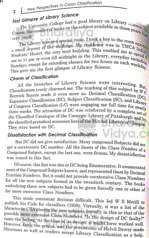 New Perspectives In Colon Classification Bharatiya Vidya