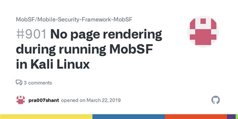 No Page Rendering During Running MobSF In Kali Linux Issue MobSF Mobile Security