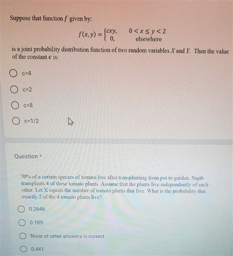 Solved Suppose That Function F Given By F X Y Cxy Chegg