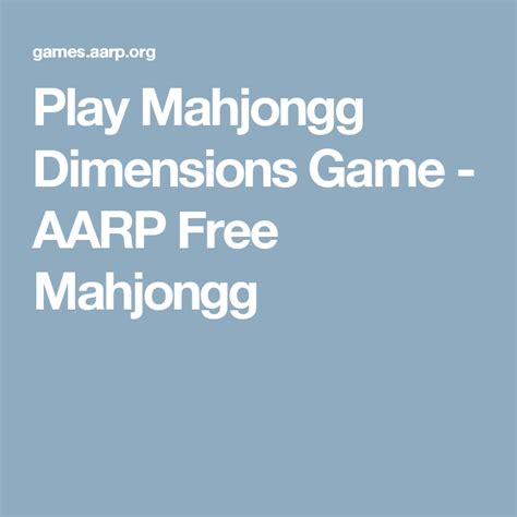 Mahjongg Dimensions Aarp Free Games Online