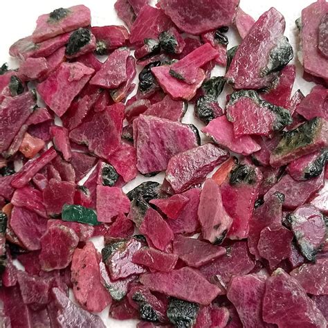 Ruby Slice Chips Natural Ruby Chips Slab Pink Ruby Crystal Etsy