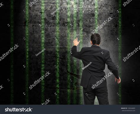 Businessman Analysing Source Code Technology Concept Stock Illustration Businessman Analysing Source Code Technology Concept Stock Illustration