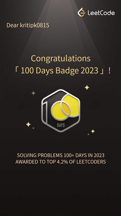 kriti pandey on linkedin leetcode codingjourney 100daysofcode