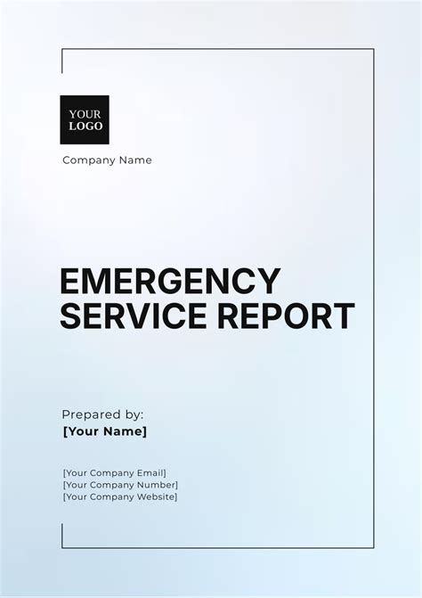 Free Emergency Service Report Template To Edit Online