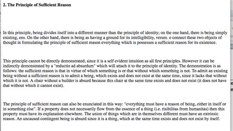 The Principle Of Sufficient Reason