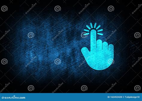 Hand Cursor Click Icon Abstract Blue Background Illustration Digital