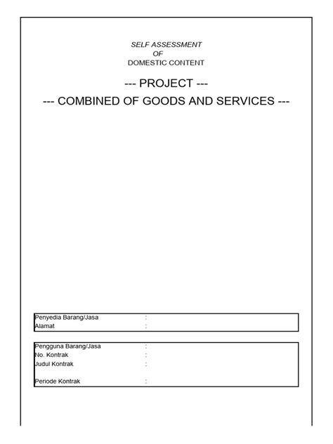 Form Self Assessment Tkdn Barang Dan Jasa Sc 12c Kosong Pdf