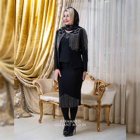 کت دامن مجلسی زنانه مشکی مزون گالانت