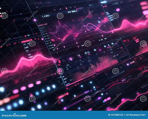 visualizing data dynamic charts graphs illuminate trends futuristic interface with neon