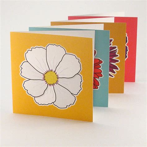 Floral Greetings Cards Set Three Pack Of Four Designs By Keylime