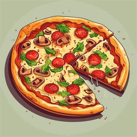Premium Vector Mouthwatering Moments 2d Pizza Vector Masterpieces
