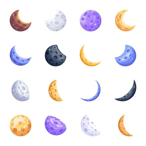 Premium Vector Pack Of Moon Phases Flat Vectors