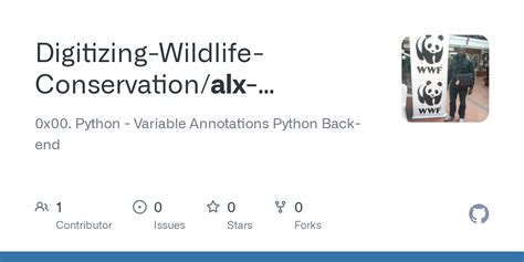 Github Digitizing Wildlife Conservationalx Backend Python 0x00