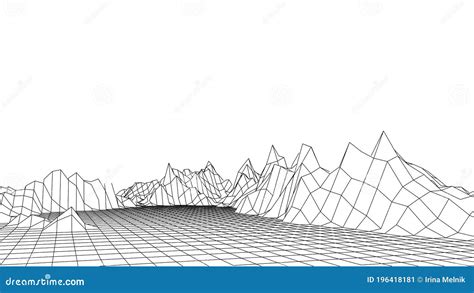 Landscape Design Of Mountains Wireframe Landscape D Stock Illustration Illustration Of
