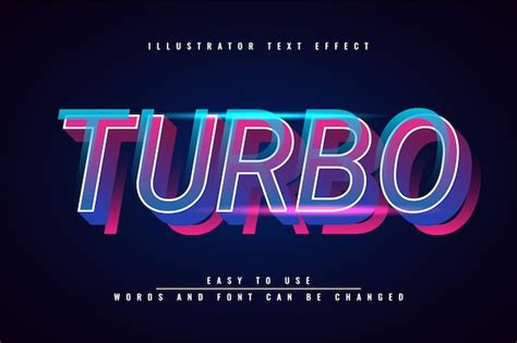 Premium Vector Turbo Editable Colorful Text Effect