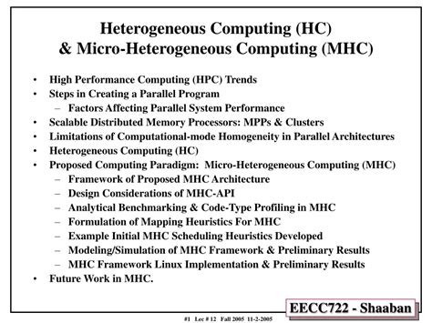 Ppt Heterogeneous Computing Hc And Micro Heterogeneous Computing Mhc