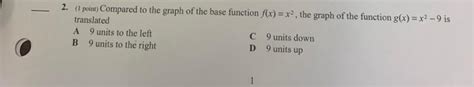 Solved 2 1 Point Compared To The Graph Of The Base