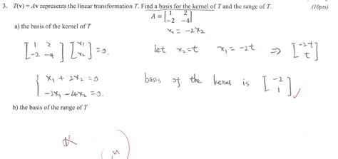 solved t v av represents the linear transformation t