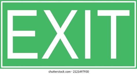 Exit Sign Green Background White Font Stock Vector Royalty Free Shutterstock