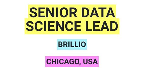Hiring Senior Data Science Lead In Chicago Brillio R