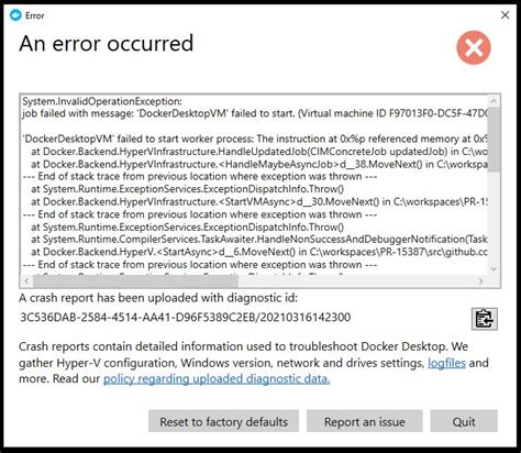 Dockerdesktopvm Failed To Start · Issue 10671 · Dockerfor Win · Github