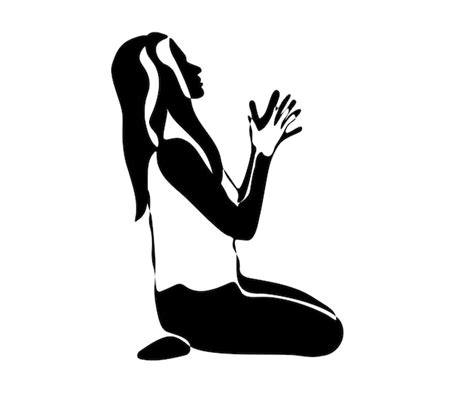 Logo De Fille Abstraite Une Femme Qui Fait Du Yoga Ou Prie Assis Vecteur Premium