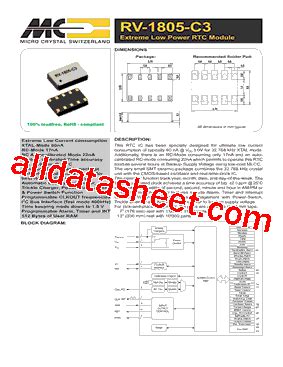 RV C Datasheet PDF MICORO CRYSTAL SWITZERLAND