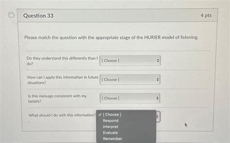 Question 33 Please Match The Question With The