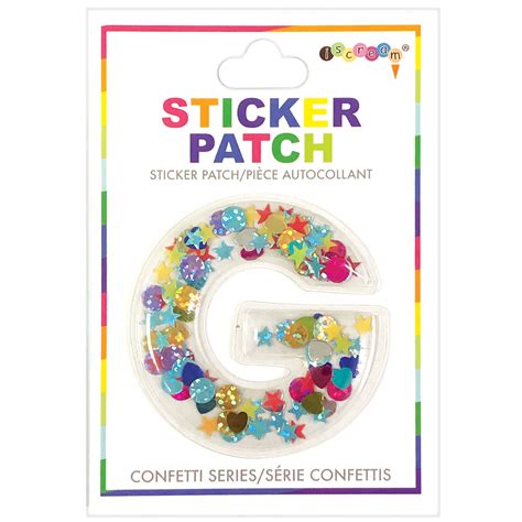 G Initial Confetti Sticker Patch Iscream In 2025 Sticker Patches Book Crafts Initials