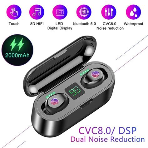 F9 TWS Hifi Bluetooth наушники беспроводные наушники сенсорные ...