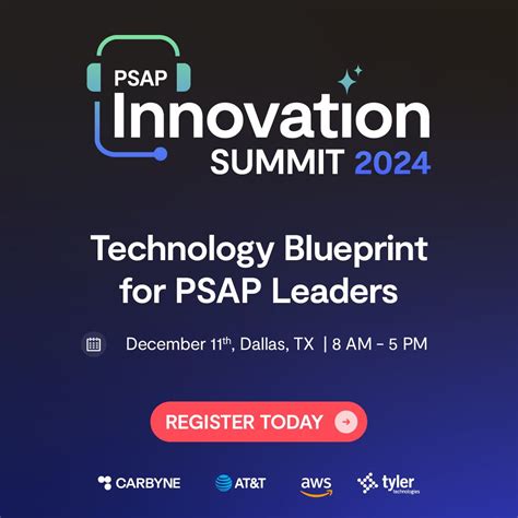 Psap Innovation Summit Technology Blueprint For Psap Leaderstx Q424